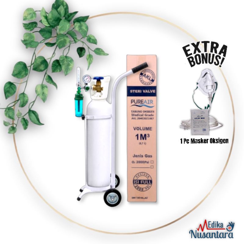 Jual Tabung Oxygen Lengkap 1M3 Siap Pakai isi 2000 Psi - Tabung Oksigen Full Set | Shopee Indonesia