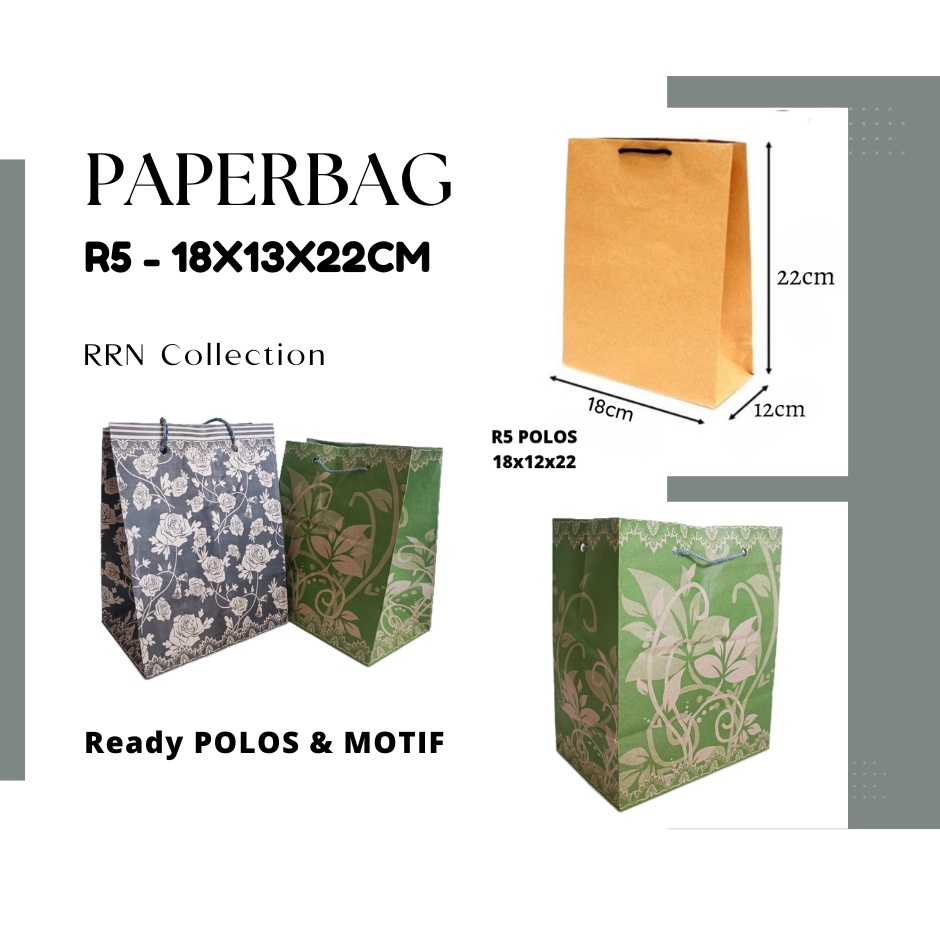Jual Paperbag murah Ukuran R5 18X13X22cm lusinan Cocok untuk tempat ...
