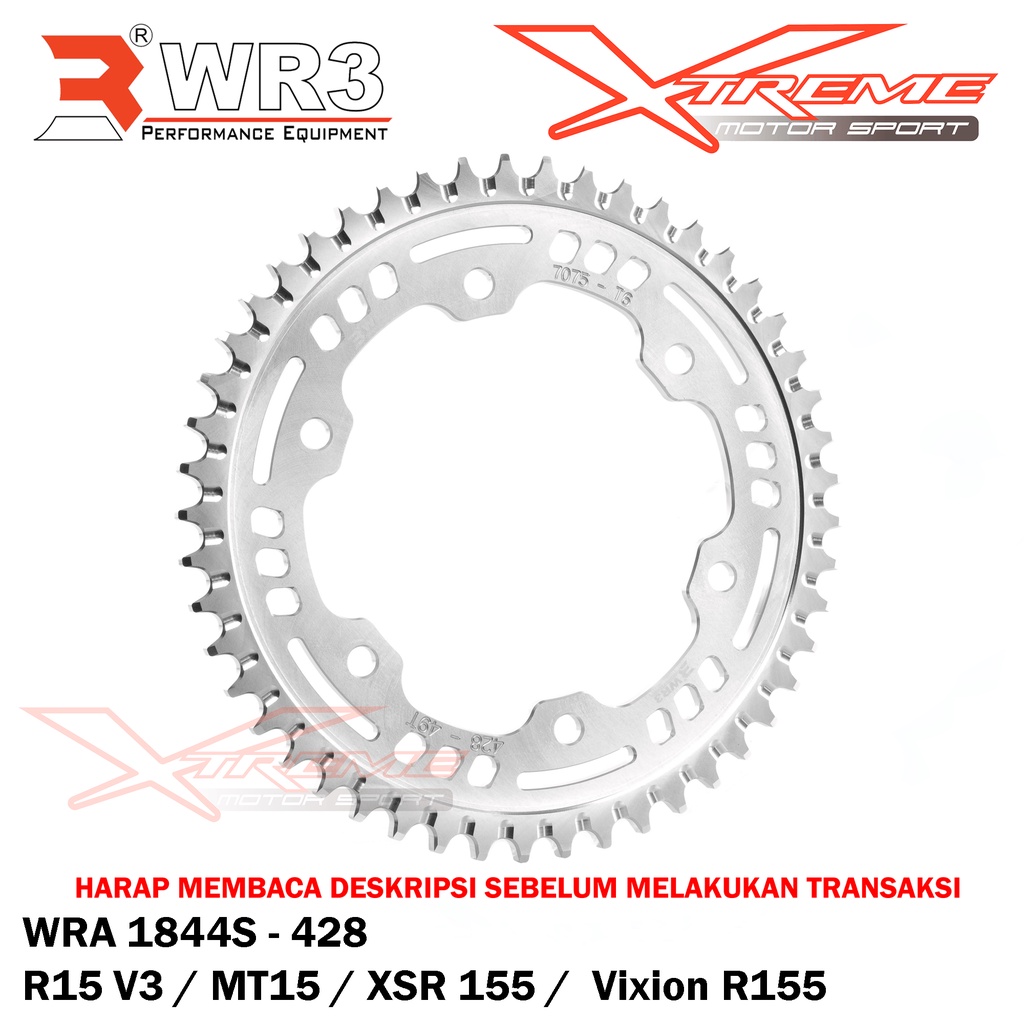 Jual Gear Belakang WR3 Yamaha R15 V3 MT15 XSR 155 Vixion R 155 WRA 1844 ...