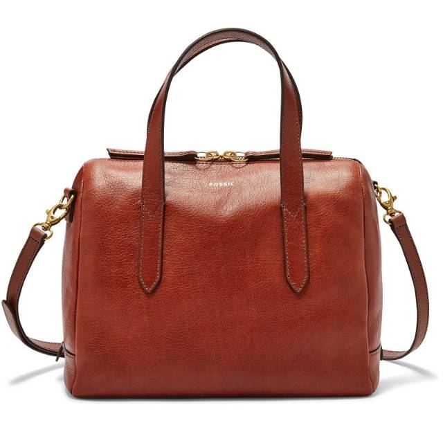 Jual Tas Fossil Original Sydney Satchel Medium Brown | Shopee Indonesia