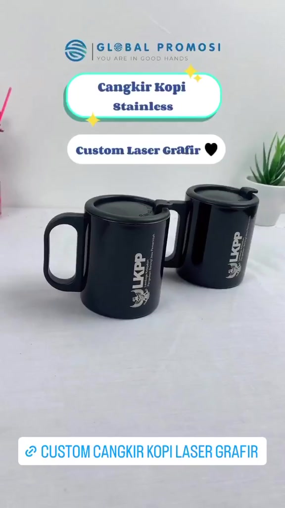 Jual Custom Mug Cangkir 280ml Stainless Steel Gelas Kopi Cetak Laser ...