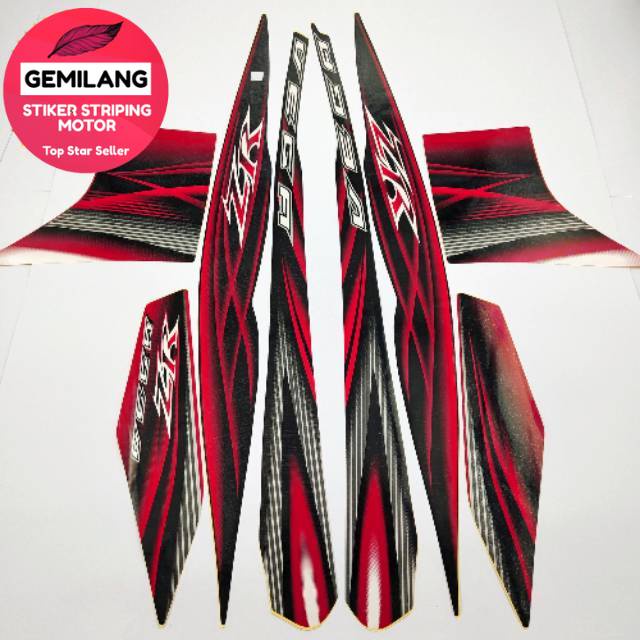Jual Striping Decal Polet Sticker Yamaha Vega zr 2012 2013 merah body ...