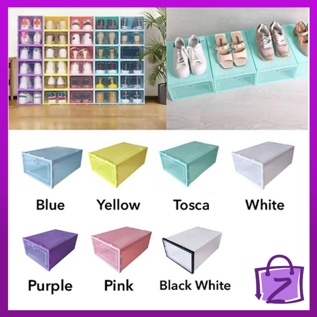 Jual Box Sepatu Warna Tutup Tebal | Kotak Penyimpanan Sepatu Serbaguna ...