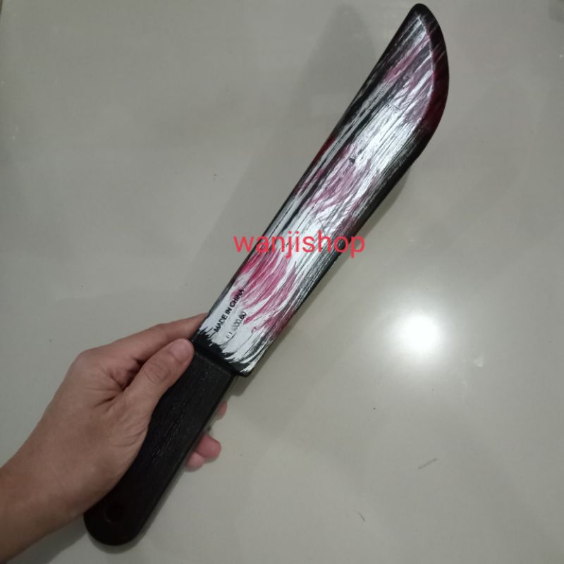 Jual PISAU PLASTIK blood knife pisau dapur palsu golok darah halloween ...
