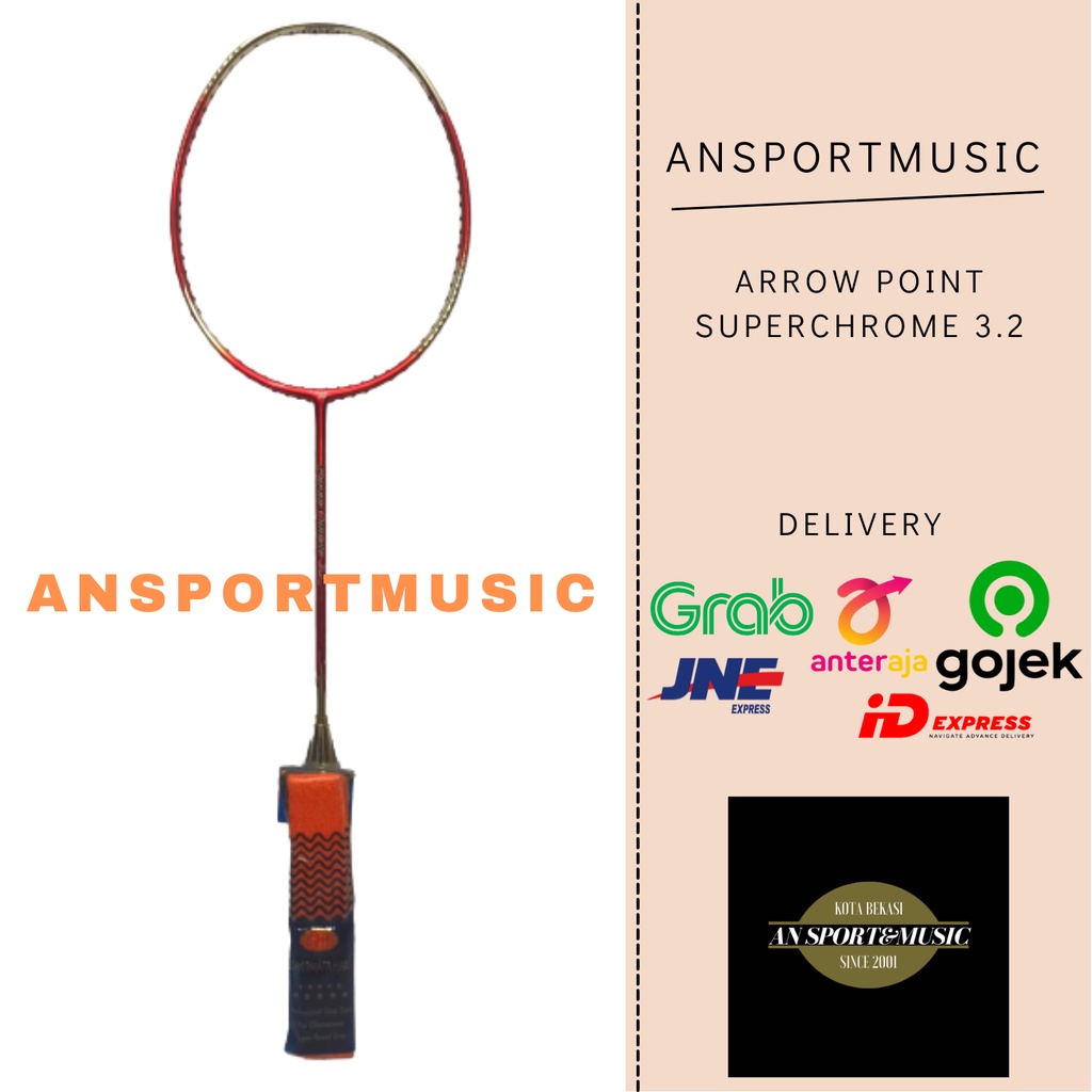 Jual Raket Badminton Arrowpoint Super Chrome 3.1iso Original 100% (Free ...