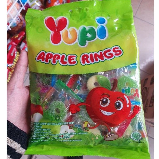 Jual Yupi Apple Rings permen bentuk Cincin rasa apel size besar 120gr ...