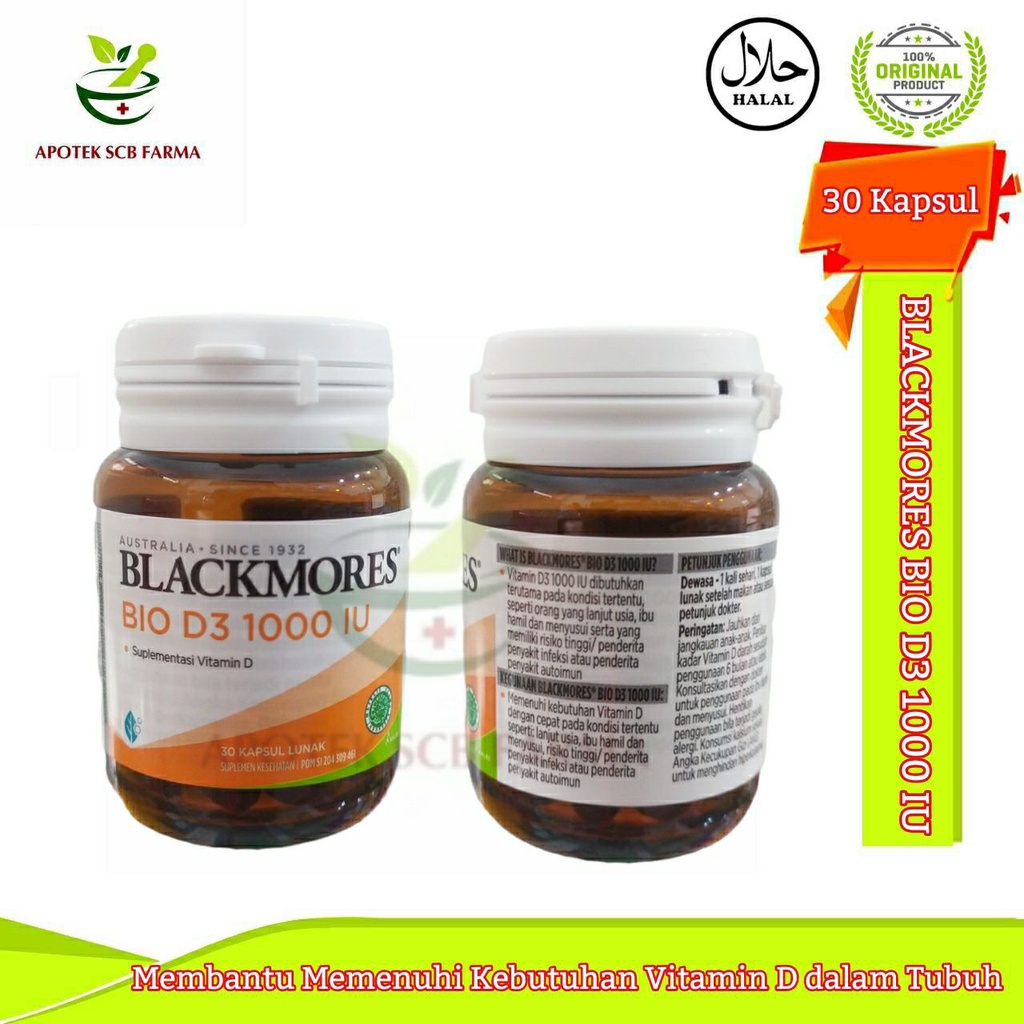 Jual Blackmores Bio D3 1000 IU - Vitamin D 1000IU Isi 30 Kapsul | Shopee Indonesia