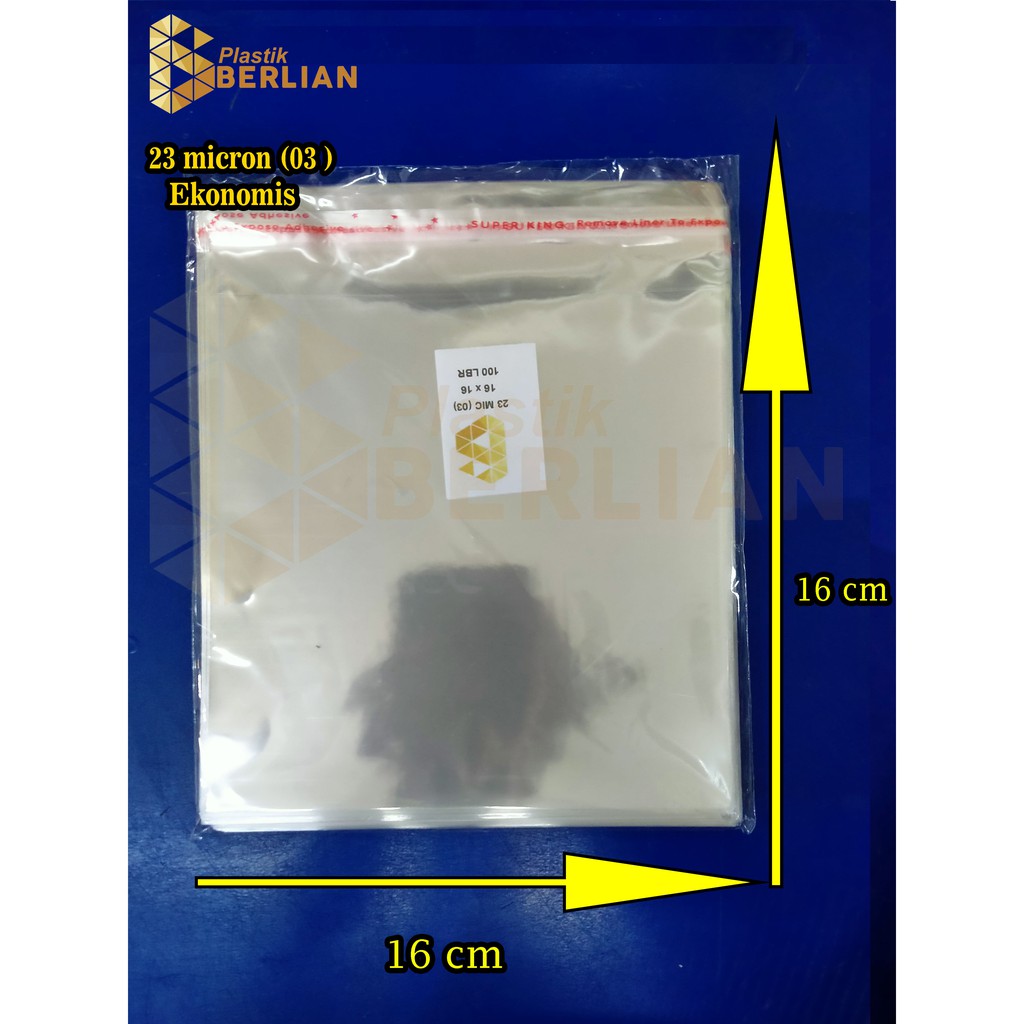Jual 16 x 16 cm Plastik OPP EKONOMIS 23micron (100 lbr) (lem/seal ...
