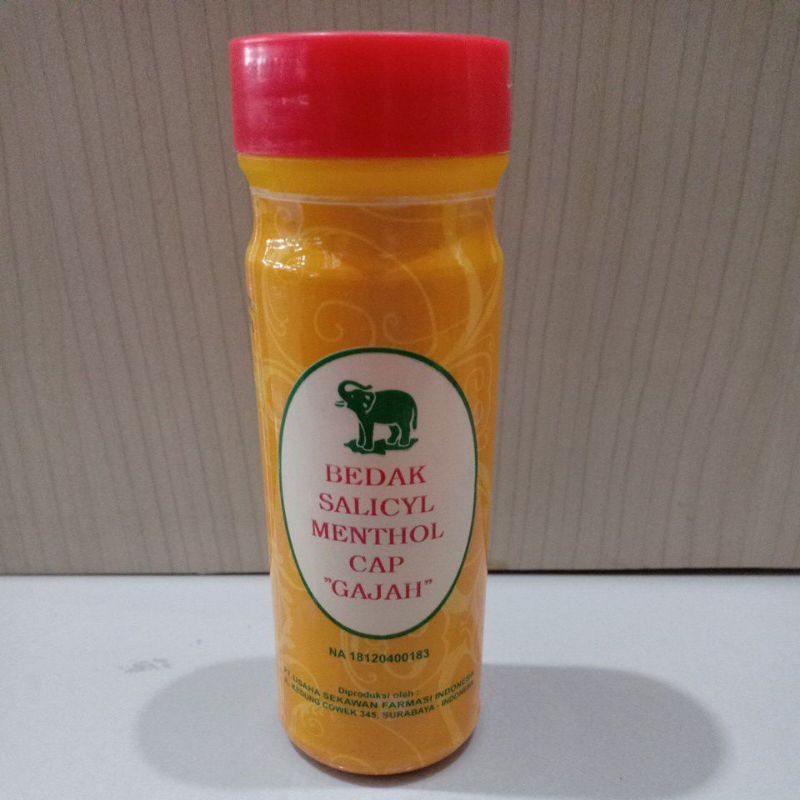 Jual Bedak Salicyl Gajah Menthol/Non Menthol 100 gram Botol / Pot ...
