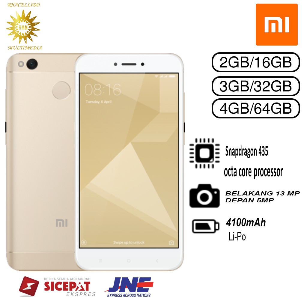 Jual Xiaomi Redmi 4X 4/64GB-3/32GB-2/16GB - Garansi 1 tahun -black/gold ...