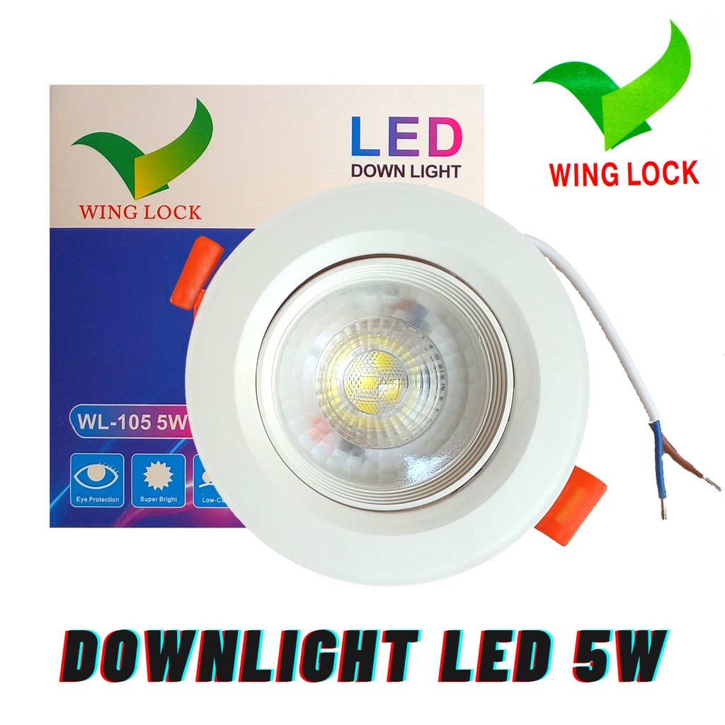 Jual Lampu LED Downlight 5W Wing Lock Spotlight 5 Watt WL-105 220V | Shopee Indonesia