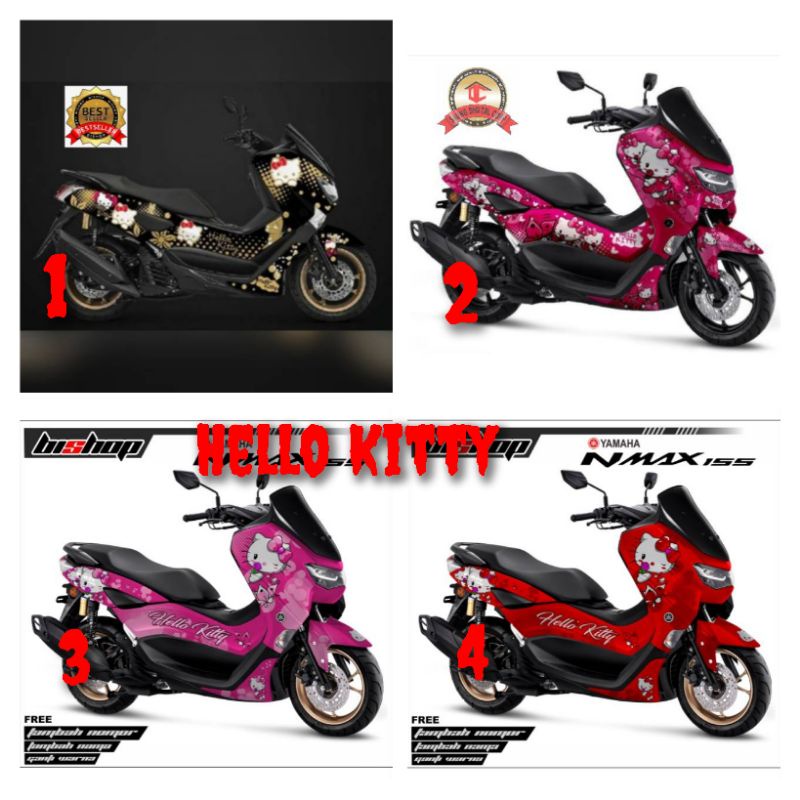Jual Sticker decal full body Yamaha nmax new hello Kitty merah ...