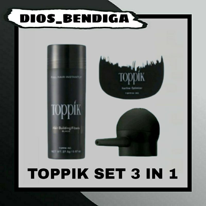 Jual TOPPIK Full Set - | Hair Fiber, Spray Applicator dan Hair ...