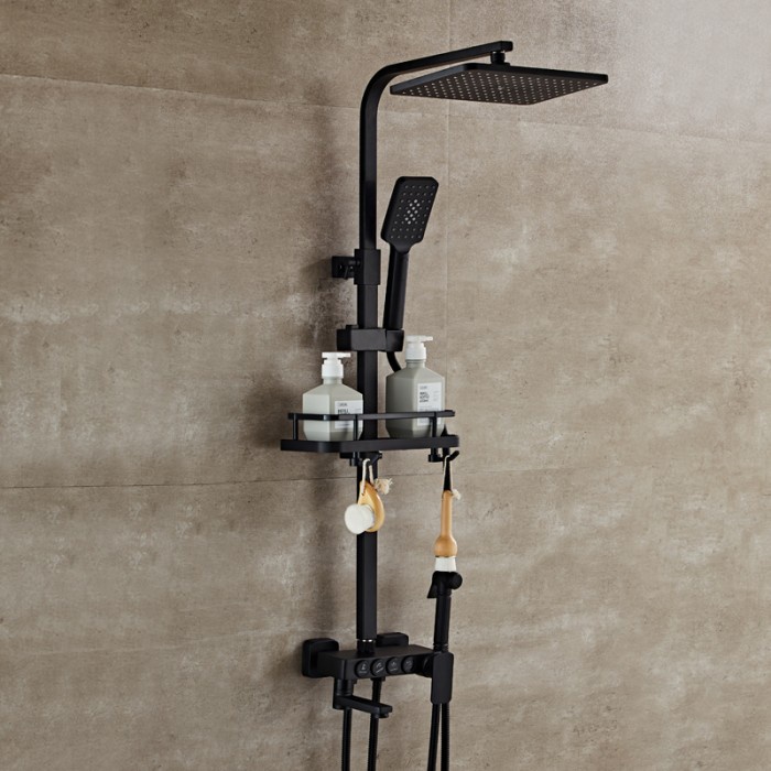 Jual shower-tiang- shower tiang set panas dingin hitam 6940 -tiang ...
