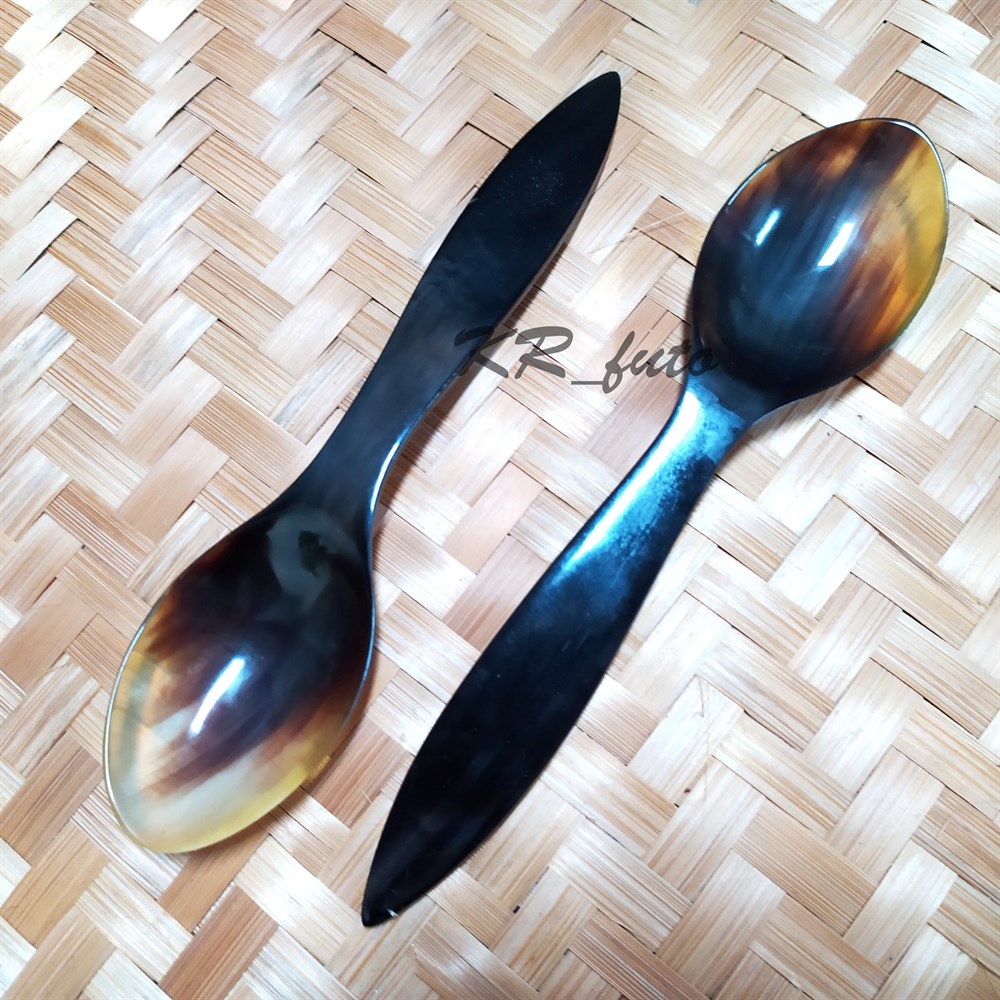 Jual Sendok makan bahan tanduk kerbau original / sendok makan unik ...