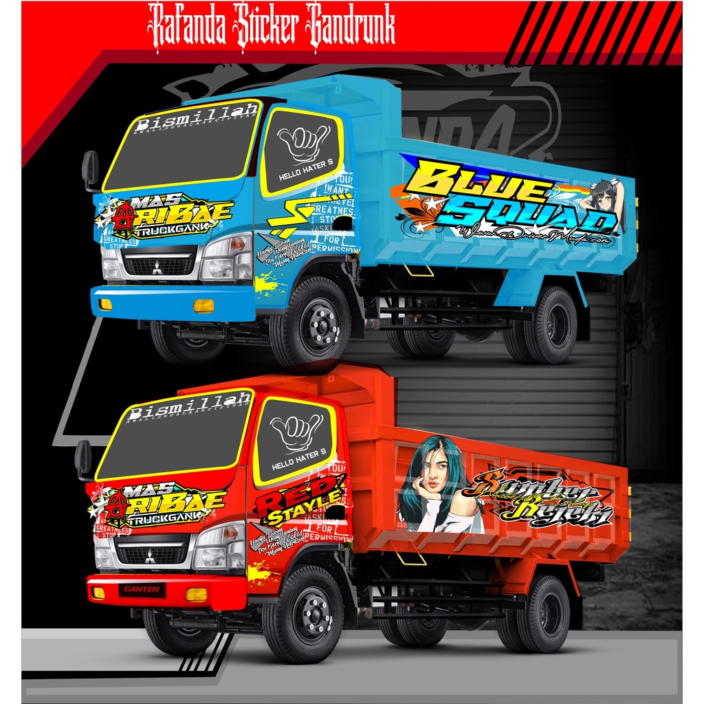 Jual stiker decal bak truk canter giga dutro dump | Shopee Indonesia
