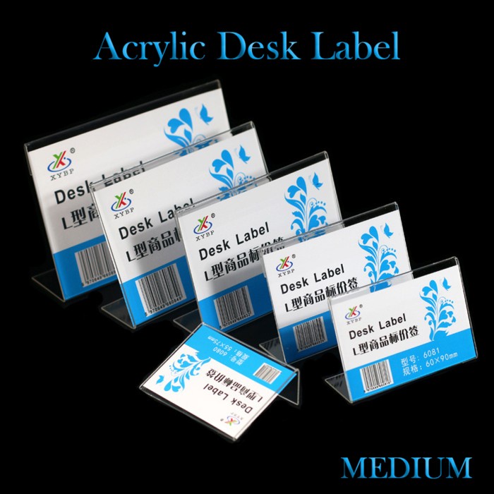 Jual Akrilik Desk Label Medium - Tent Card Brosur Acrylic Meja Sedang ...