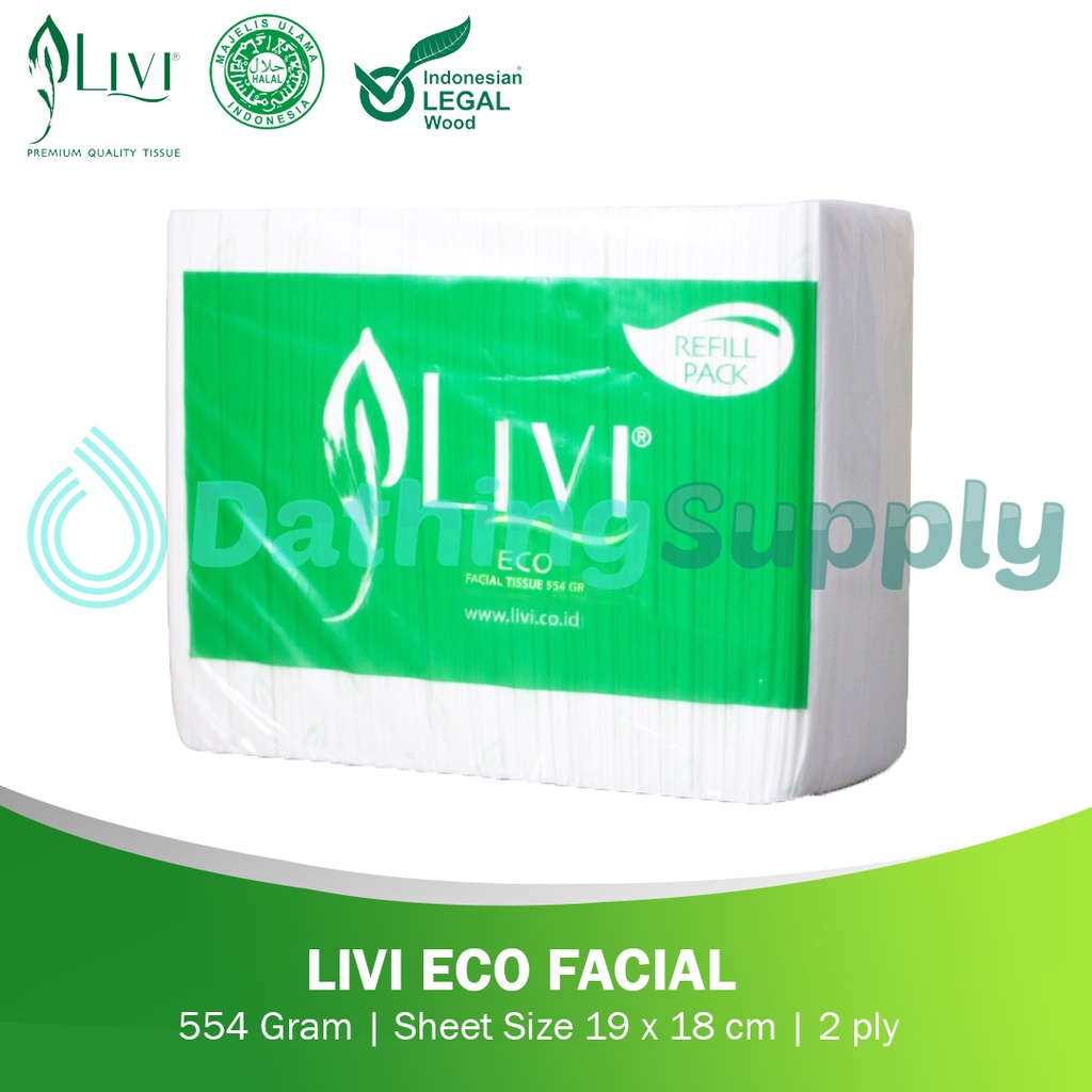 Jual Tissue LIVI Eco Facial Refill 554 Gram TERMURAH / Tisu Wajah ...
