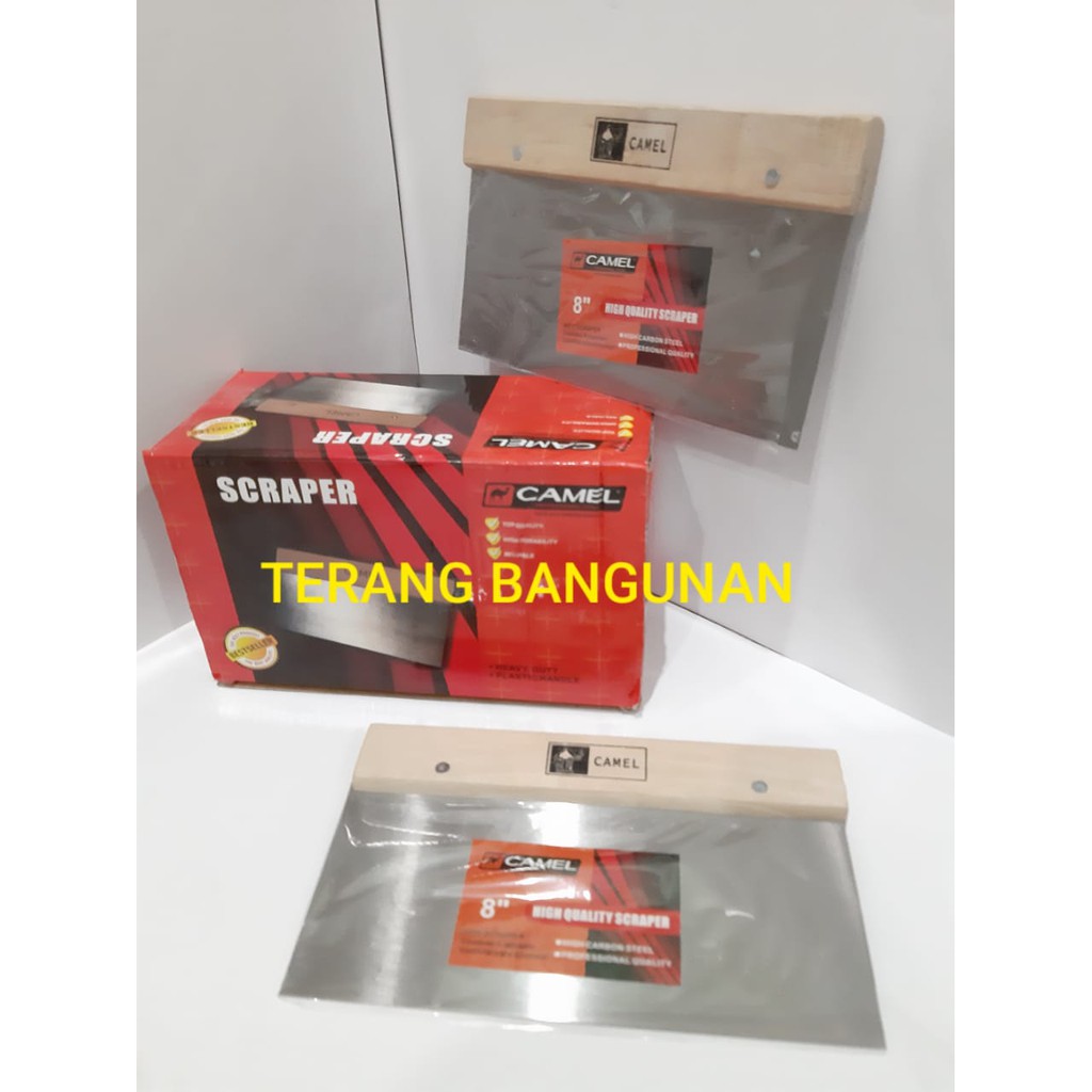 Jual SCRAP BESI / KAPE SCRAP BESI GAGANG KAYU 8 INCH | Shopee Indonesia