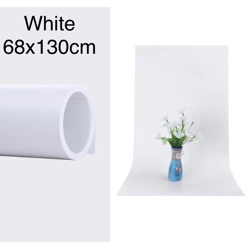 Jual SELENS Background Foto 68x130cm White Putih Photo PVC Backdrop Pure Color No Reflective ...