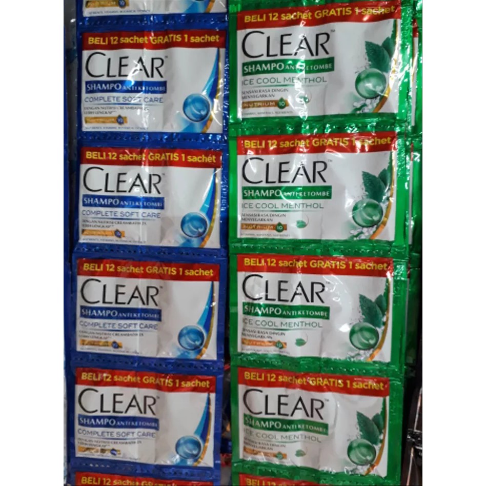 Jual Sampo Clear Sachet [1 renceng / 12 sachet] | Shopee Indonesia