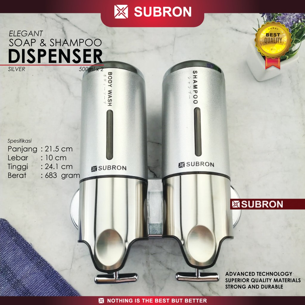 Jual SUBRON Elegant Soap Dispenser 500ml Double 1000ml Tempat Sabun ...