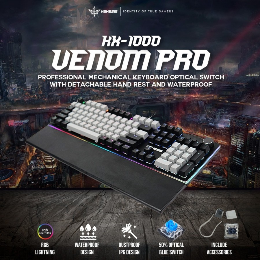Jual NYK Nemesis KX-1000 Keyboard Gaming Venom Pro Mechanical | Shopee ...