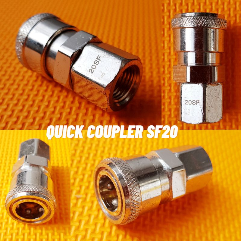 Jual Quick Coupler SF20 Sambungan Selang Kompresor Recoil Cuk Kopler ...