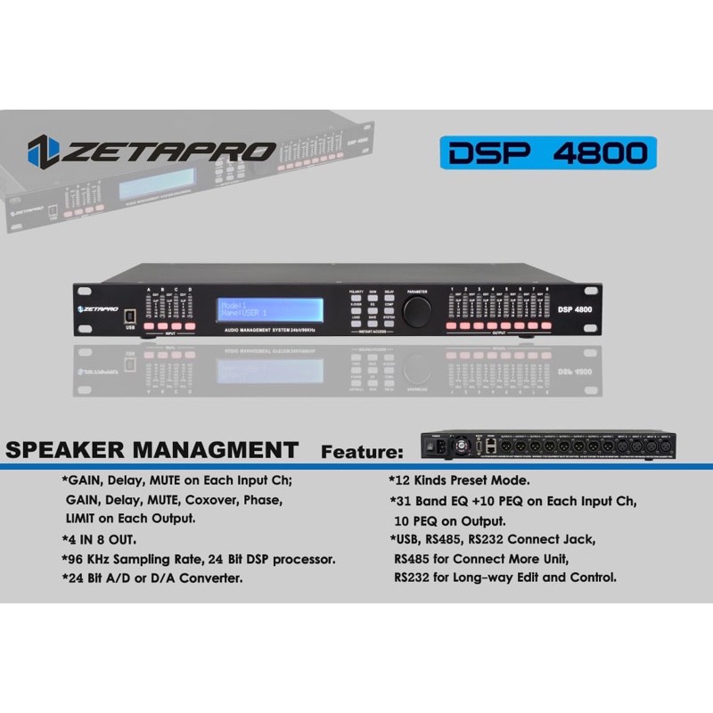 Jual Management Zetapro DSP 4800 Original DSP4800 Zeta pro 4 in 8 out ...