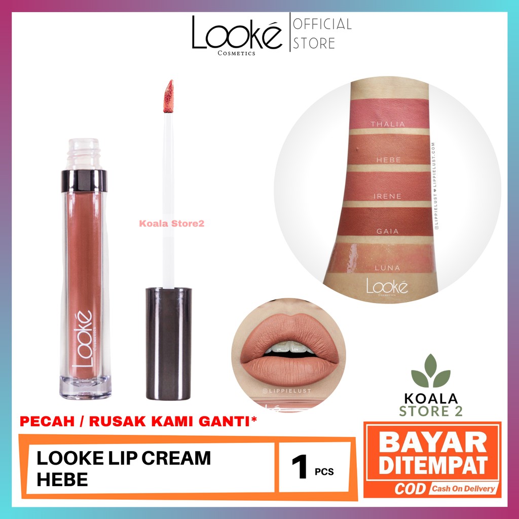 Jual LOOKE / Lip Cream Looke Hebe / Lip Cream Matte Natural / Looke ...