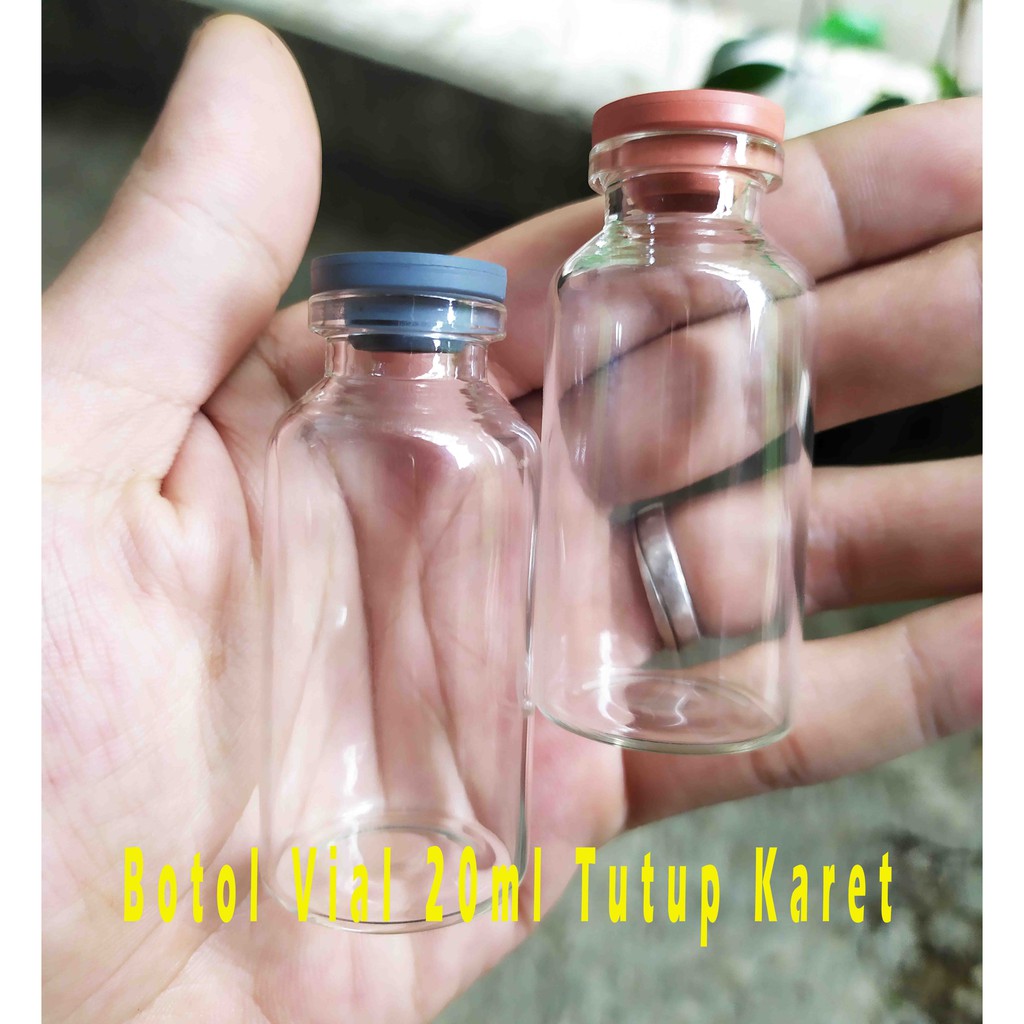 Jual Botol Vial kaca 20ml 20 ml Tutup Karet Botol Tester Bibit ...
