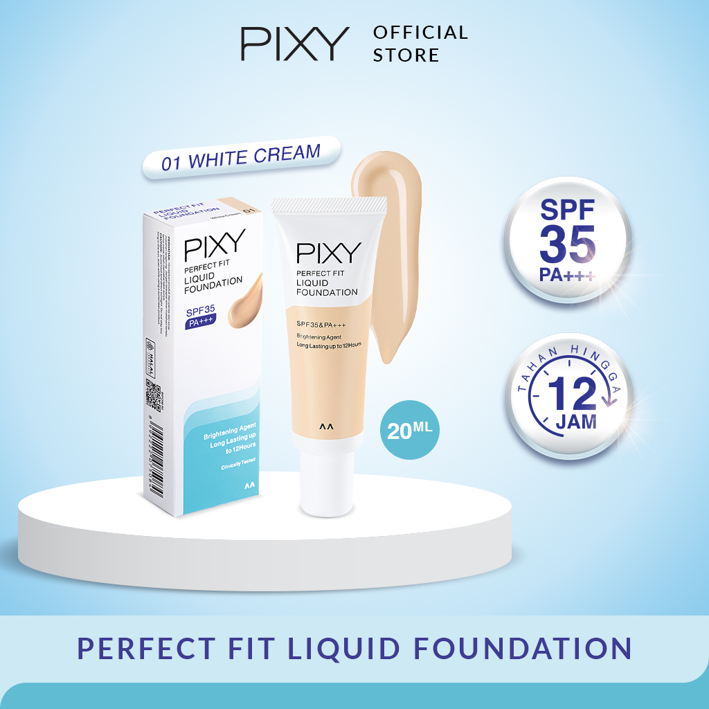 Jual PIXY Perfect Fit Liquid Foundation 01 White Cream | Shopee Indonesia