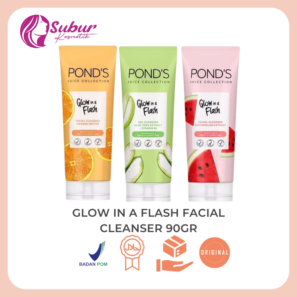 Jual Ponds Glow in a Flash Facial Cleanser 90gr | Shopee Indonesia