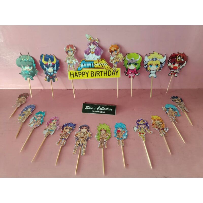 Jual Cake topper chibi Saint Seiya 1 set isi 18 pcs | Shopee Indonesia