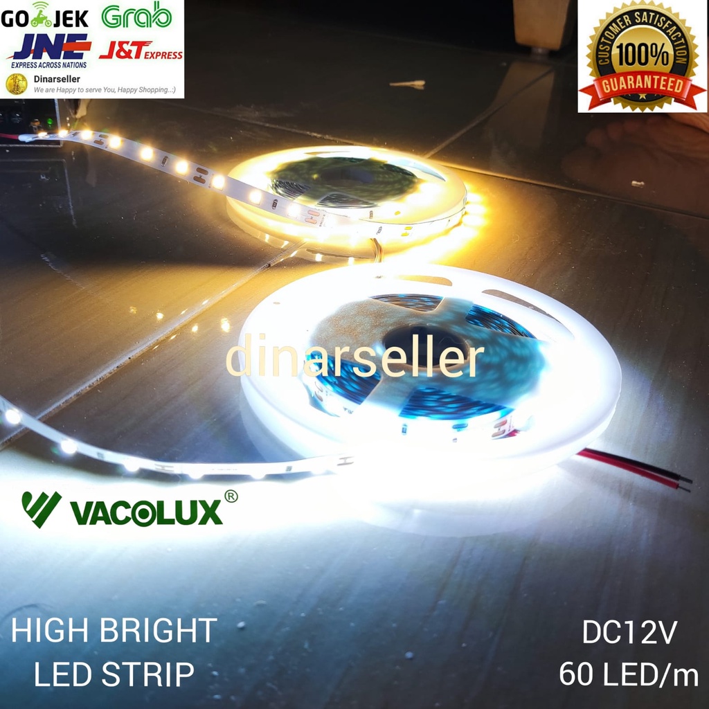 Jual VACOLUX LED STRIP 2835 IP20 60 LED/m LED DC12V PANJANG 5 METER ...