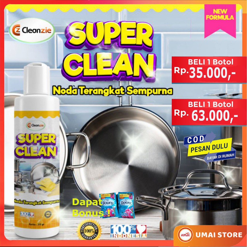 Jual Cleanzie Super Clean Power Pembersih Penghilang Kerak Panci Wajan ...