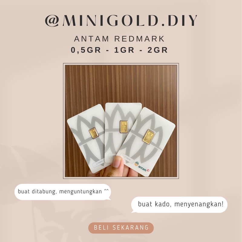 Jual LOGAM MULIA EMAS ANTAM CERTIEYE REDMARK (0.5gr, 1gr, & 2gr) | Shopee Indonesia