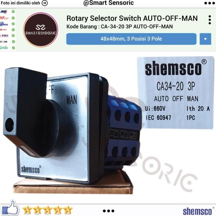 Jual SHEMSCO CA-34-AUTO-OFF-MAN rotary selector switch 3 Pole 3Pos ...