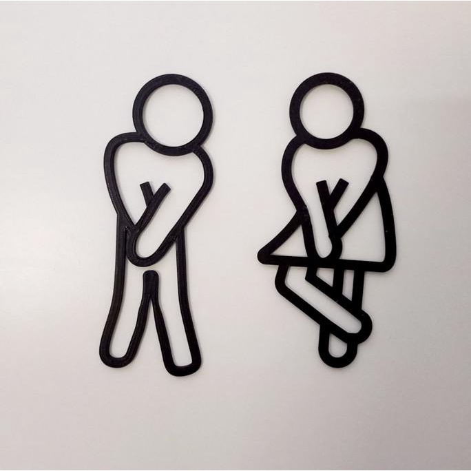 Jual Stiker Sign Toilet Simple | Toilet Sign Acrylic Sticker WC ...