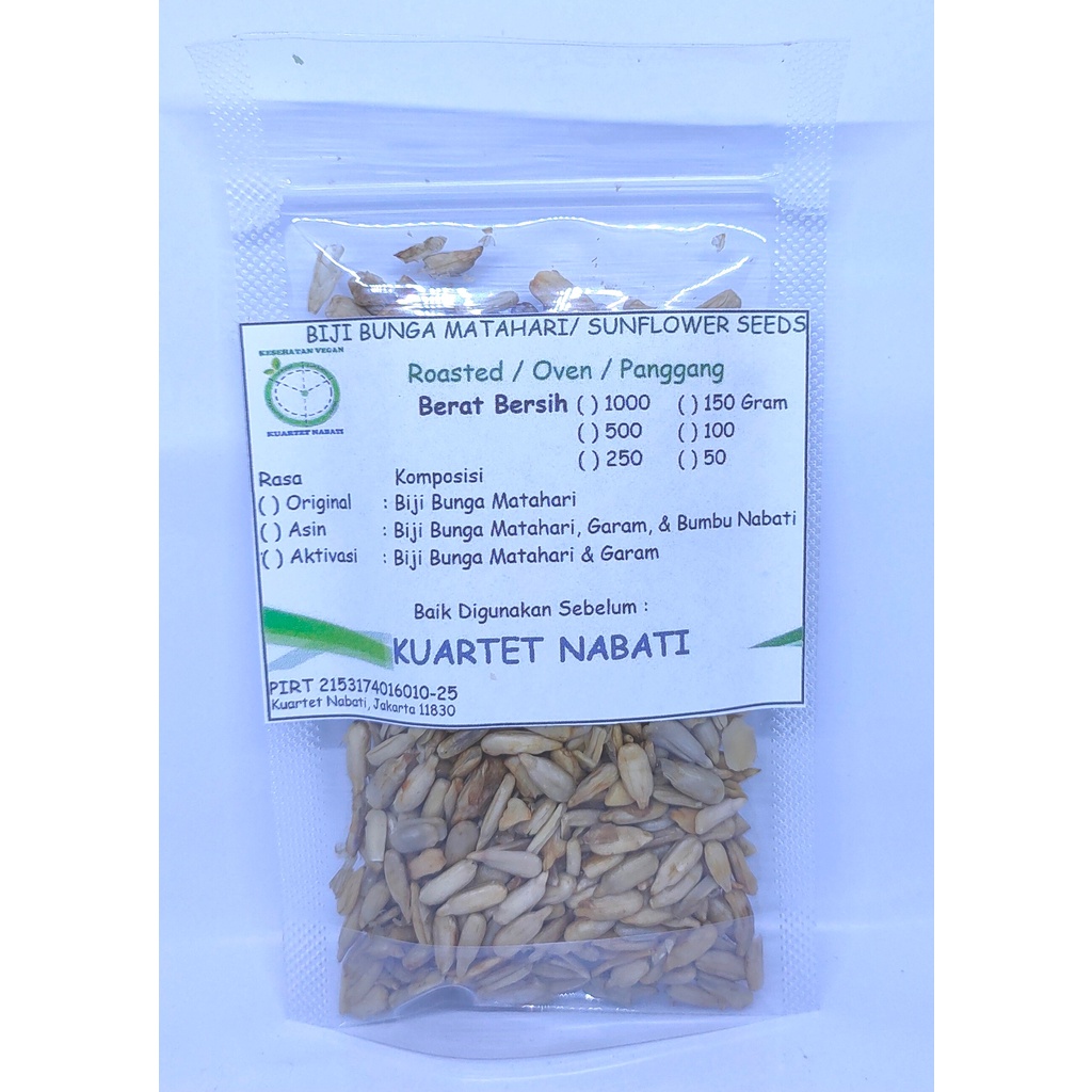 Jual 100gr Roasted Sunflower Seeds / Biji Bunga Matahari Kupas - Oven ...