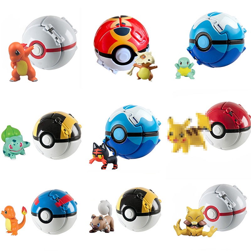Jual Pokeball & Action Figure, Yellow Throw Poké dan N Pop Poke Ball ...