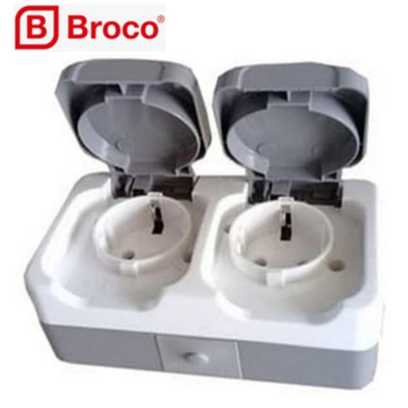 Jual BROCO ATLANTIC DOUBLE STOP KONTAK SOCKET OUTLET TUTUP SNI OUTDOOR ...