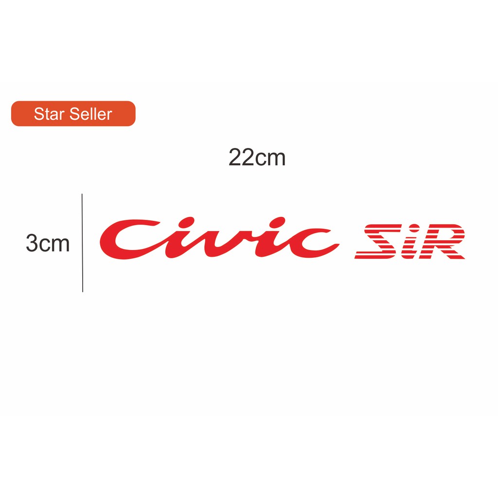 Jual STIKER CIVIC SIR CUTTING STICKER VINYL DECAL | Shopee Indonesia