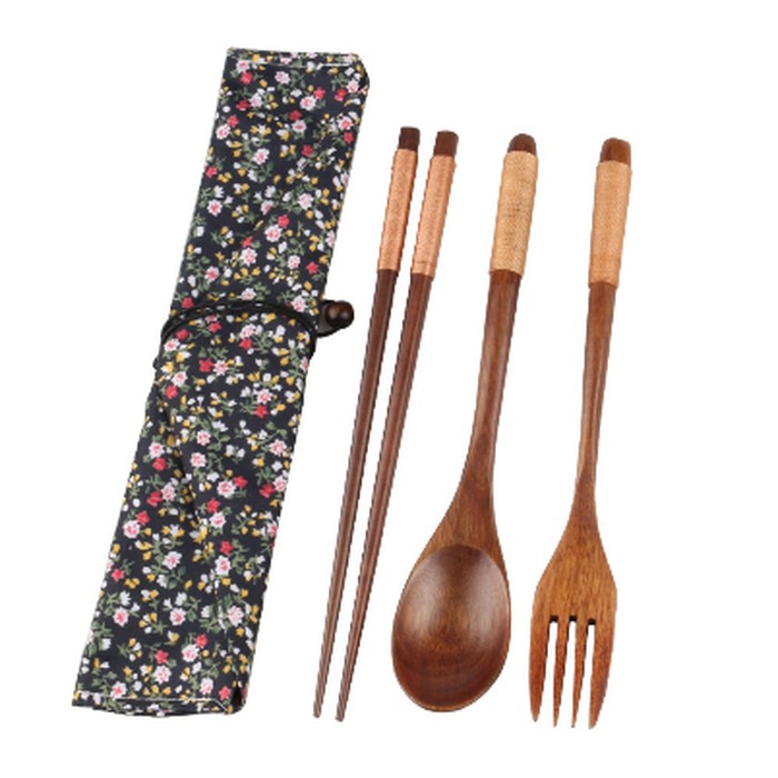 Jual Healthy Wooden Tableware Set - Set Peralatan Makan Kayu (5pcs ...