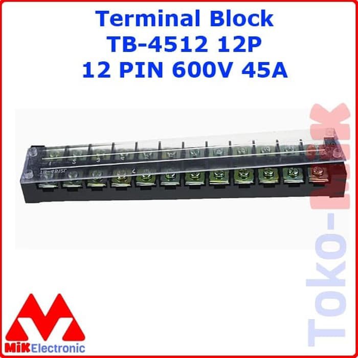 Jual TB-4512 TERMINAL BLOCK BLOK 12 KABEL 12 PIN 12P SEKRUP 4MM TB4512 ...