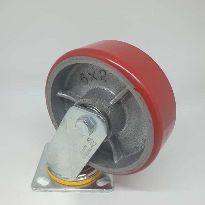 Jual Gt3B2 Roda Pu Flat Besi Cor Heavy Duty Vintech Germany 6" Hidup ...