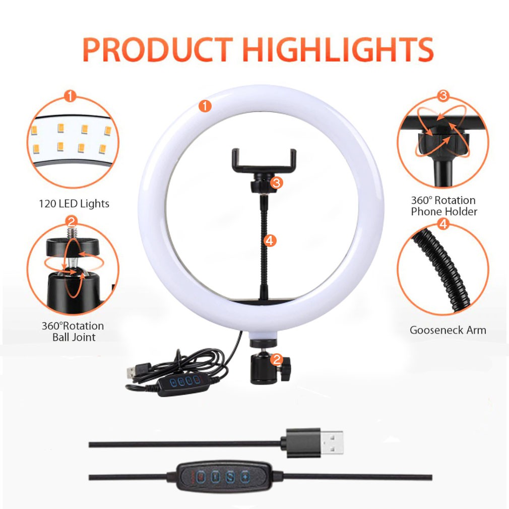 Jual Selfie Lampu Ring Light Led Tripod 6 Inch 20 Cm 26 Cm 30 Cm