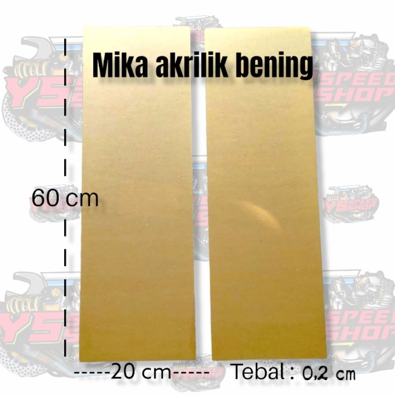 Jual Mika akrilik bening lembaran ukuran panjang 60cm lebar 20cm tebal 0.2cm | Shopee Indonesia
