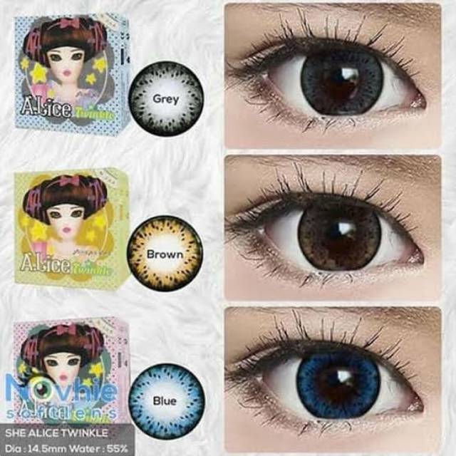 Jual Softlens Impor Alice Twinkle Water 55 % kadar air tinggi minus ...