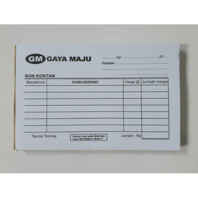 Jual CETAK NOTA / BON FAKTUR RANGKAP 1 / ISI 100LBR | Shopee Indonesia